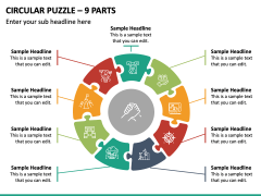 Circular Puzzle - 9 Parts PowerPoint Template - PPT Slides