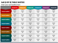 6 by 8 Table Matrix PowerPoint Template - PPT Slides