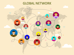 Global Network Graphics for PowerPoint and Google Slides - PPT Slides