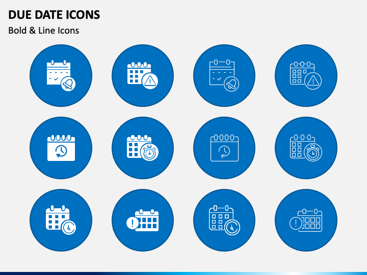 Due Date Icons for PowerPoint and Google Slides - PPT Slides