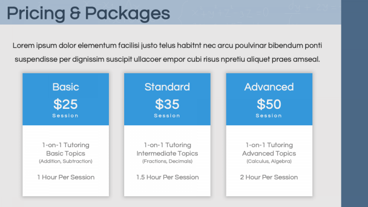 Free - Math Tutoring Academy Presentation for PowerPoint and Google Slides