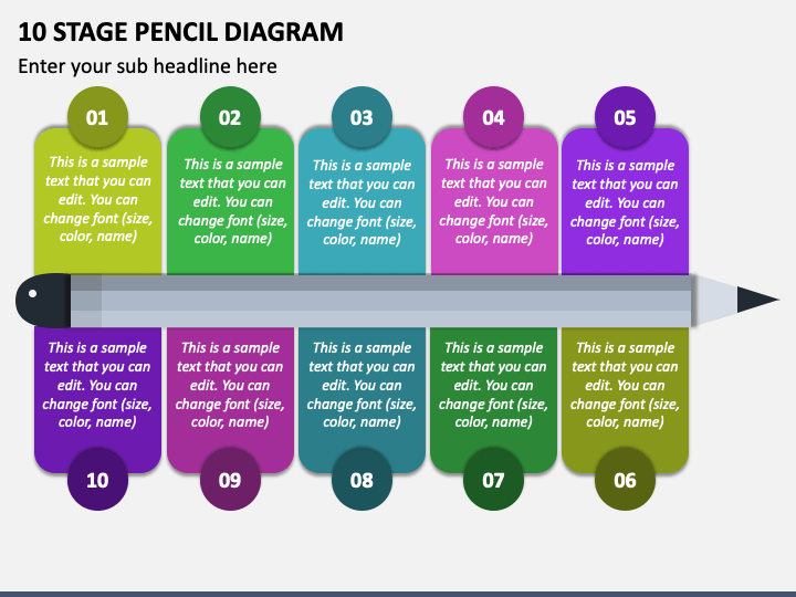 Free - 10 Stage Pencil Diagram PowerPoint Template and Google Slides Theme