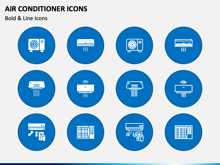 Air Conditioner Icons for PowerPoint and Google Slides - PPT Slides