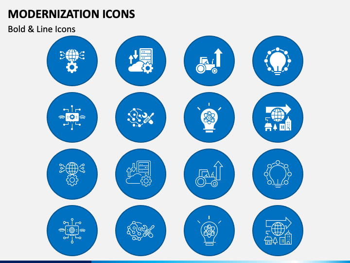Modernization Icons for PowerPoint and Google Slides - PPT Slides