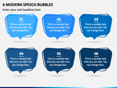 6 Modern Speech Bubbles PowerPoint and Google Slides Template - PPT Slides