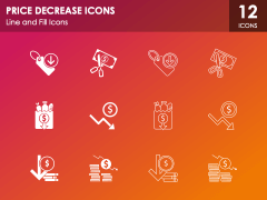 Price Decrease Icons for PowerPoint and Google Slides