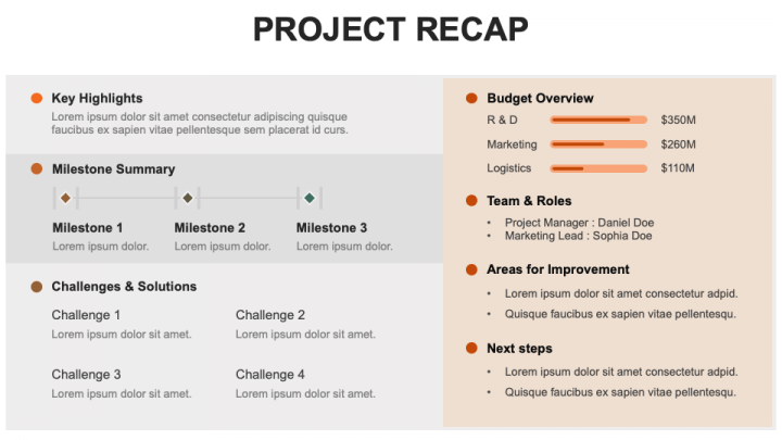 Project Recap PowerPoint and Google Slides Template - PPT Slides