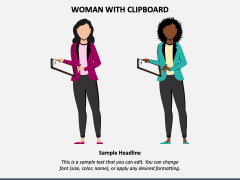 Woman with Clipboard Illustration for PowerPoint and Google Slides ...