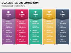 5 Column Feature Comparison for PowerPoint and Google Slides - PPT Slides