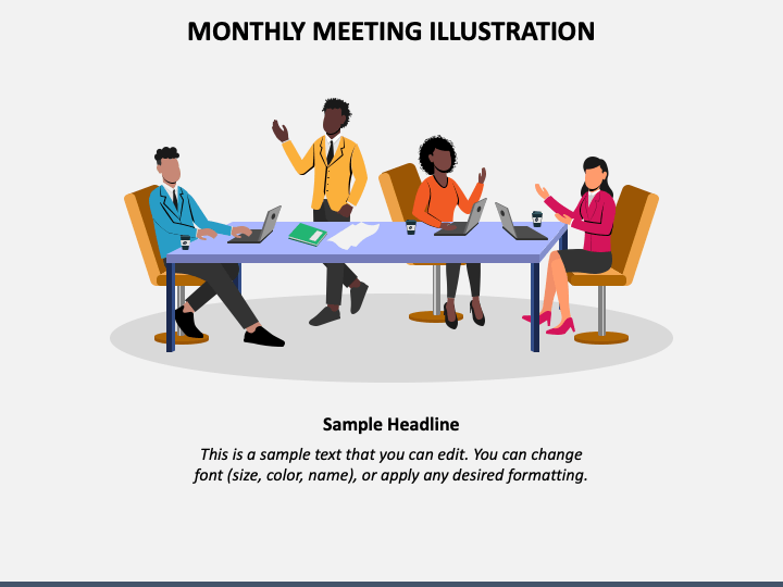 Monthly Meeting Illustration for PowerPoint and Google Slides - PPT Slides