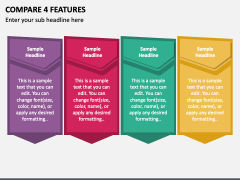 Compare 4 Features PowerPoint Presentation Slides - PPT Template