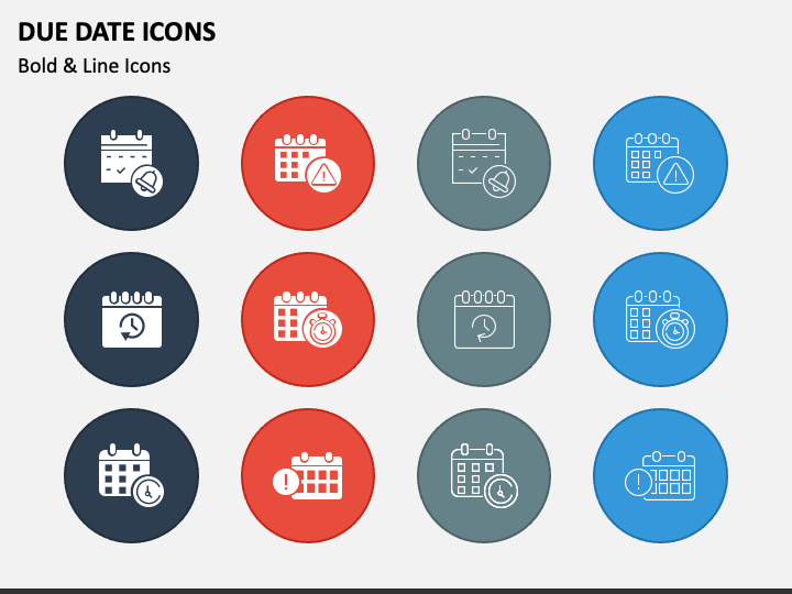 Due Date Icons for PowerPoint and Google Slides - PPT Slides
