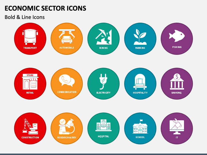 Economic Sector Icons for PowerPoint and Google Slides - PPT Slides