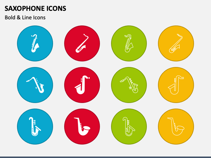 Saxophone Icons for PowerPoint and Google Slides - PPT Slides