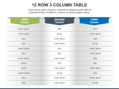 12 Row 3 Column Table for PowerPoint and Google Slides - PPT Slides