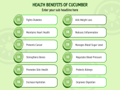 Health Benefits of Cucumber PowerPoint and Google Slides Template - PPT ...