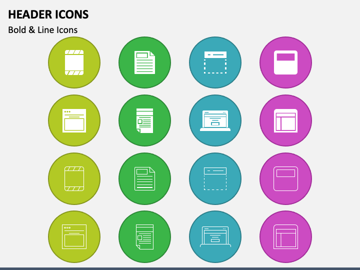 Header Icons for PowerPoint and Google Slides - PPT Slides