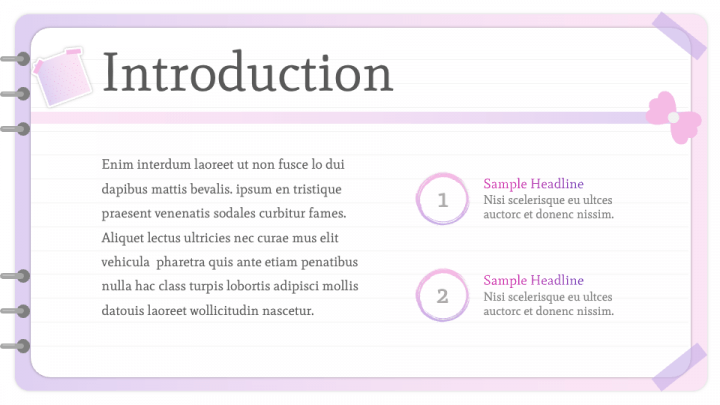 Free - Pastel Notebook Theme for PowerPoint and Google Slides - PPT Slides