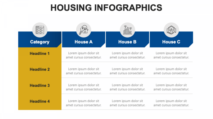 Housing Infographics for PowerPoint and Google Slides Template - PPT Slides