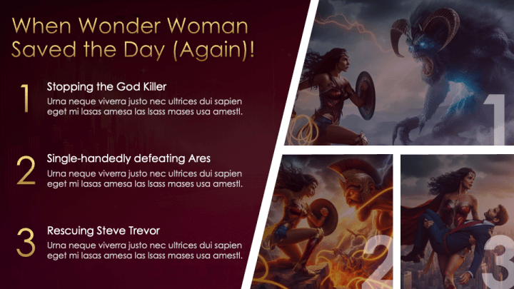 Free - Wonder Woman Presentation Theme for PowerPoint and Google Slides