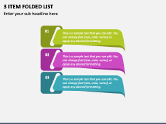 3 Item Folded List PowerPoint Template and Google Slides Theme