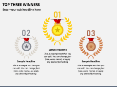 Top Three Winners Illustration for PowerPoint and Google Slides - PPT Slides