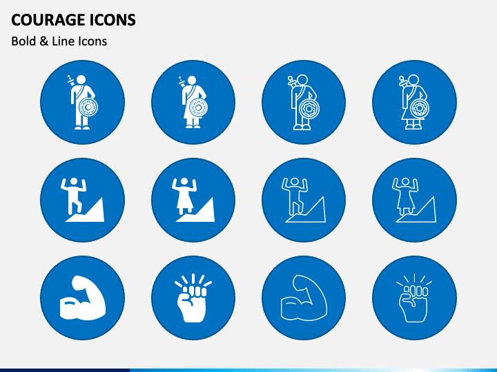 Courage Icons for PowerPoint and Google Slides - PPT Slides