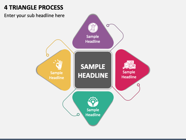 4 Triangle Process PowerPoint Template and Google Slides Theme