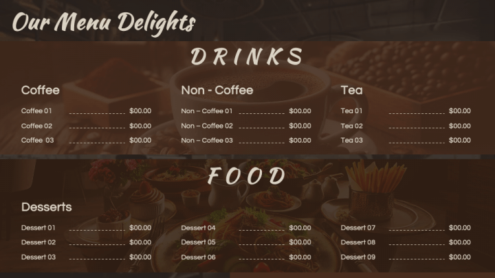 Free - Coffee Shop Theme for PowerPoint and Google Slides - PPT Slides