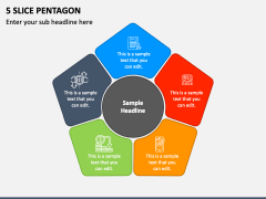 5 Slice Pentagon PowerPoint Presentation Slides - PPT Template