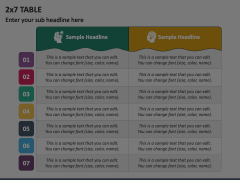 2x7 Table for PowerPoint and Google Slides - PPT Slides