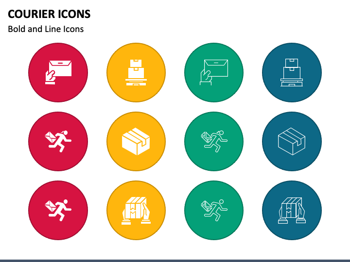 Courier Icons for PowerPoint and Google Slides - PPT Slides
