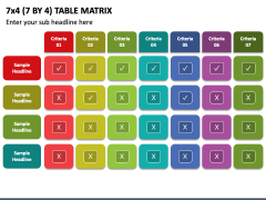 7 by 4 Table Matrix PowerPoint Template - PPT Slides