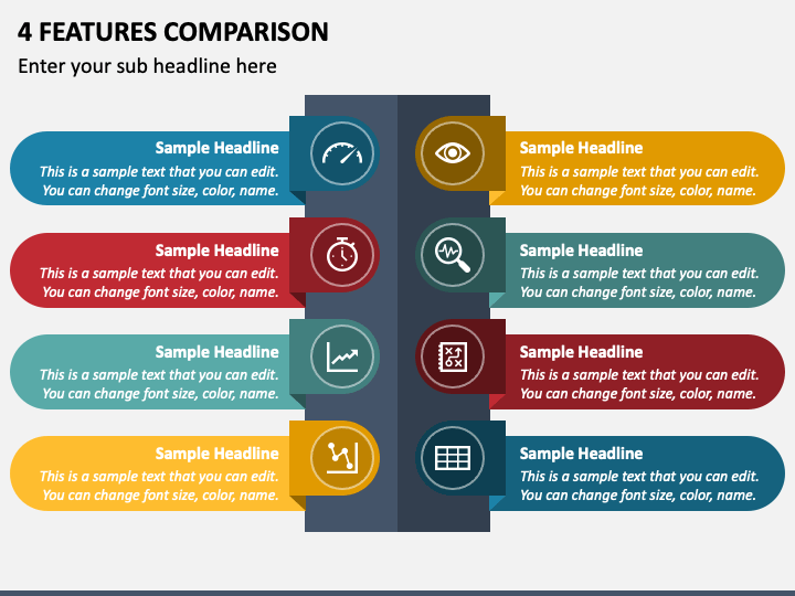 4 Features Comparison PowerPoint Template and Google Slides Theme