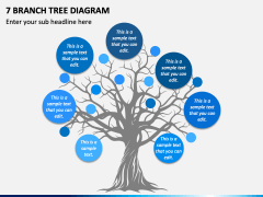7 Branch Tree Diagram PowerPoint Template and Google Slides Theme