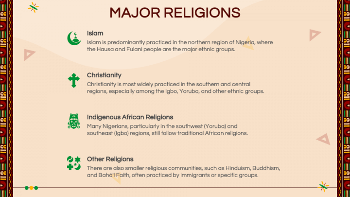 Free - Nigeria Culture Presentation for PowerPoint and Google Slides - PPT Slides