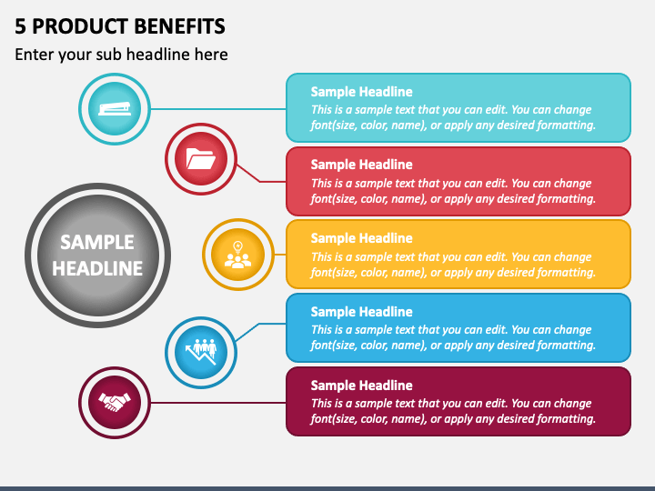 5 Product Benefits PowerPoint Template and Google Slides Theme