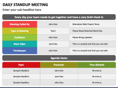 Daily Standup Meeting PowerPoint and Google Slides Template - PPT Slides