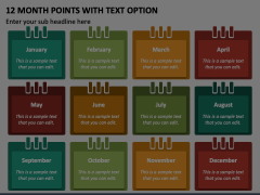 Free 12 Month Points with Text Option for PowerPoint and Google Slides