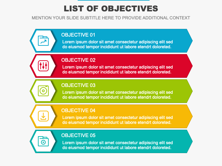 List of Objectives PowerPoint and Google Slides Template - PPT Slides