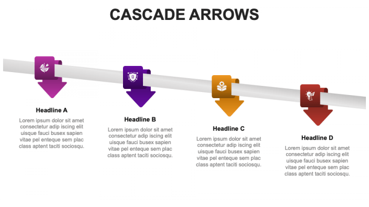 Free - Cascade Arrows Slides for PowerPoint and Google Slides - PPT Slides