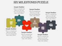 Six Milestones Puzzle for PowerPoint and Google Slides - PPT Slides