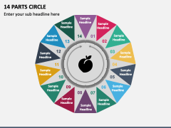 14 Parts Circle PowerPoint Template and Google Slides Theme