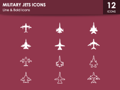 Military Jets Icons for PowerPoint and Google Slides - PPT Slides