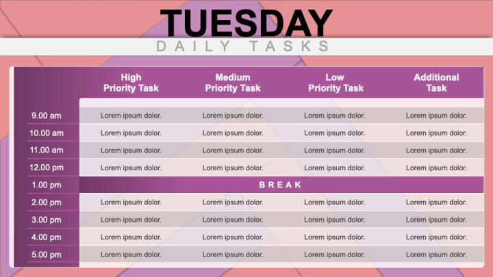 Free - Tuesday Tasks PowerPoint and Google Slides Template - PPT Slides