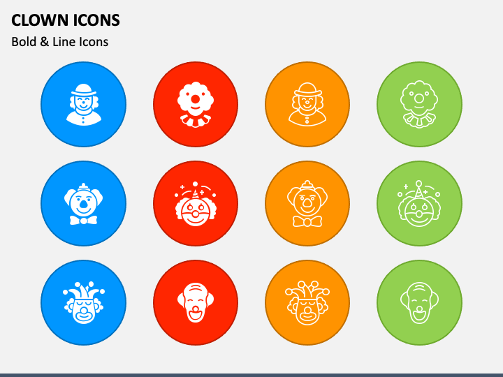 Clown Icons for PowerPoint and Google Slides - PPT Slides