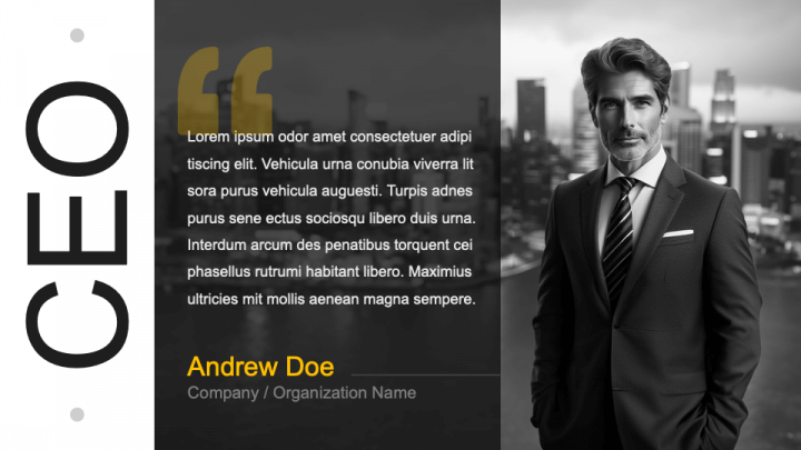 Message from CEO PowerPoint and Google Slides Template - PPT Slides