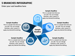 5 Branches Infographic PowerPoint Presentation Slides - PPT Template