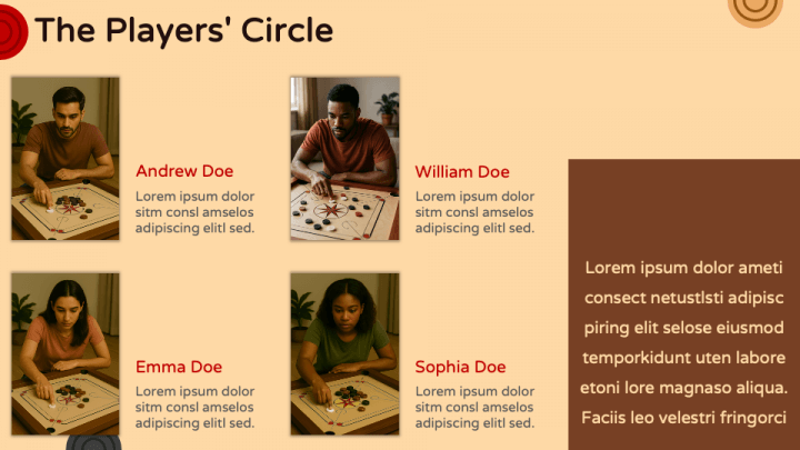 Carrom Board Background Theme for PowerPoint and Google Slides - PPT Slides