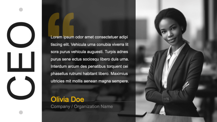 Message from CEO PowerPoint and Google Slides Template - PPT Slides